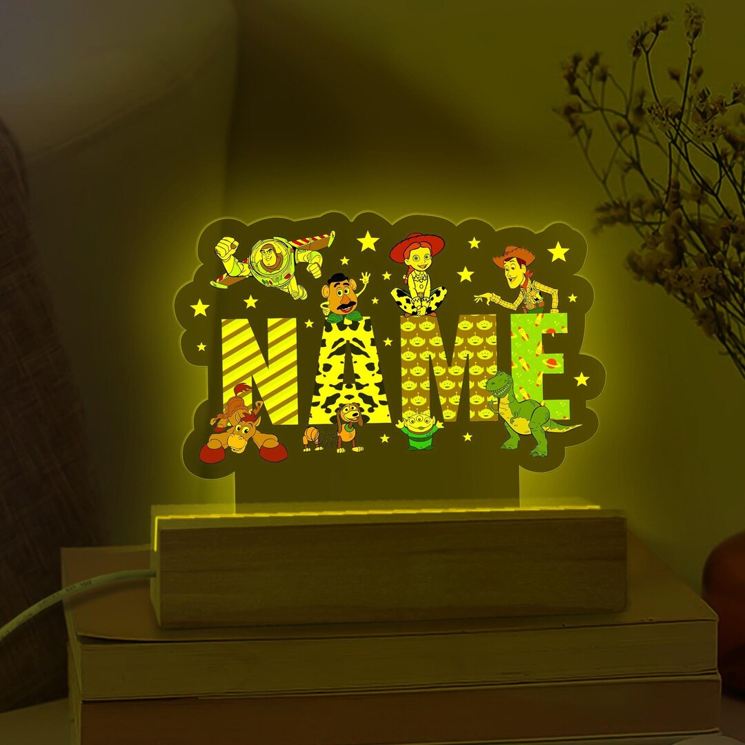 Personalized Name Toy Story Night Light, Disney Toy Story Characters ...