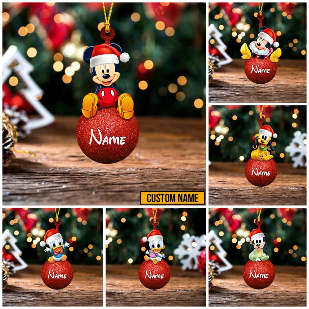 Personalized Name Mickey and Friends Christmas Ornament, Minnie Mickey ...