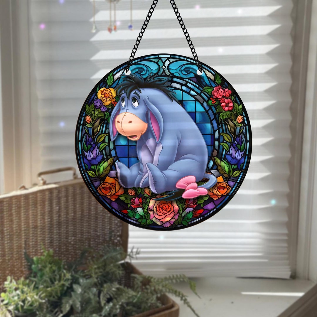Winnie Pooh Eeyore Acrylic Suncatcher, Disney Eeyore Sun Catcher Decor ...
