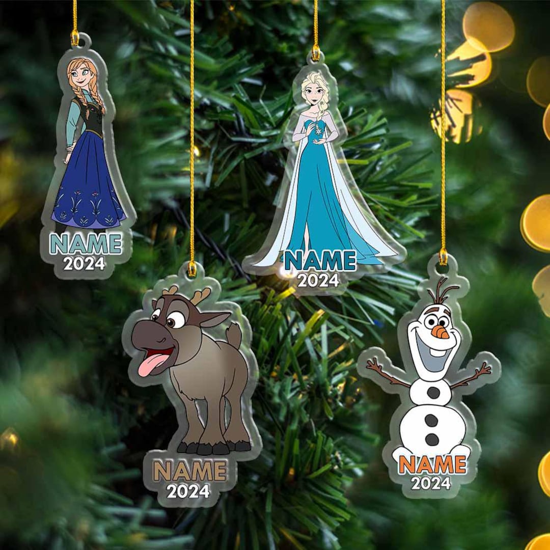 Personalized Name Frozen Characters Ornament, Christmas Princess Elsa ...