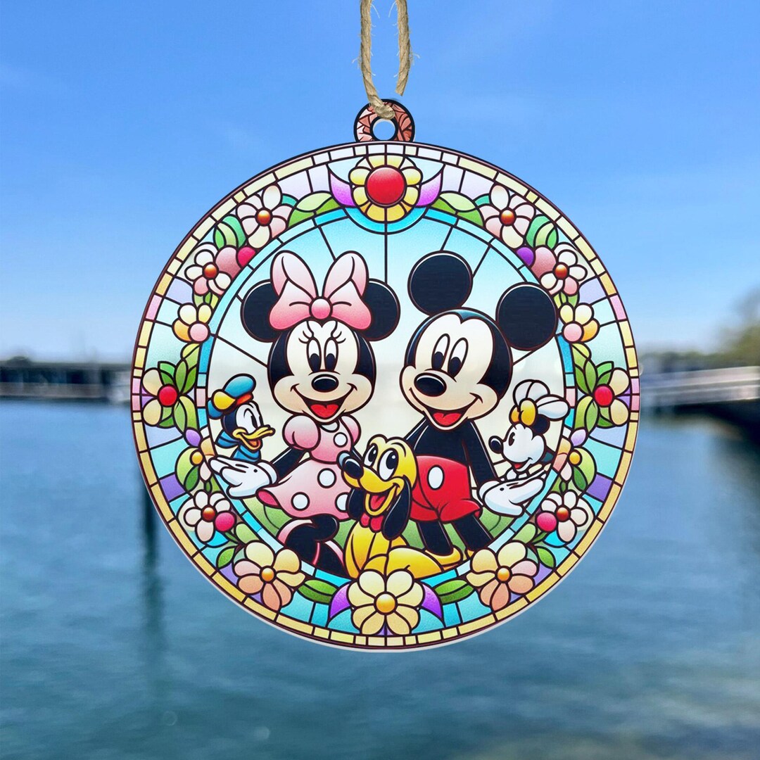 Mickey & Minnie Acrylic Suncatcher, Mickey Mouse Suncatcher, Minnie ...