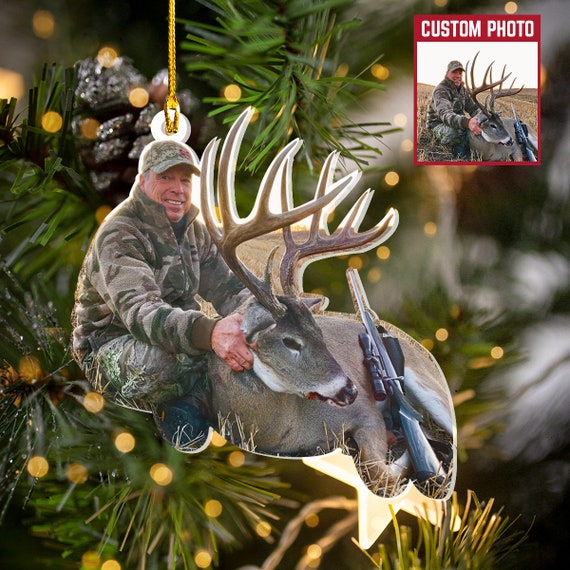 Upload Photo Personalized Photo Hunting Ornament, Hunting First Deer ...