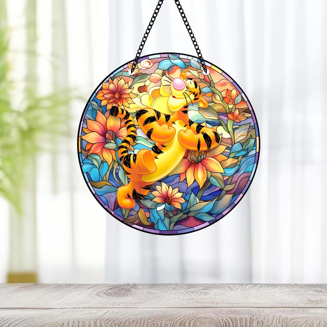 Winnie Pooh Tigger Acrylic Suncatcher, Disney Tigger Sun Catcher Decor ...