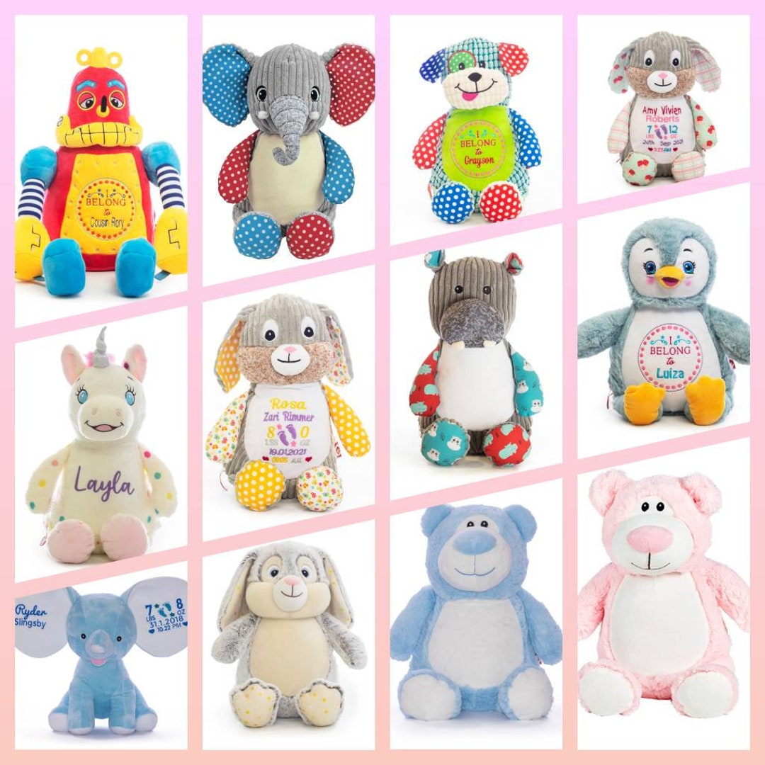 Cubbies Embroidered Stuffed Animals With Birth Stats, Monogram, and ...
