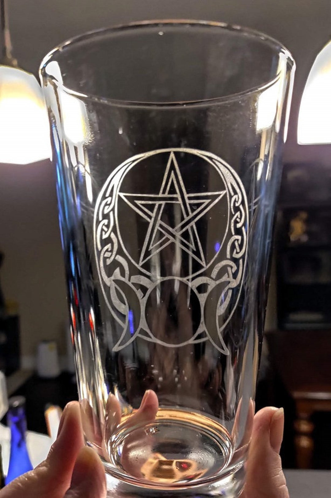 Pagan Triple Goddess Moon Etched Pint Glass - Etsy