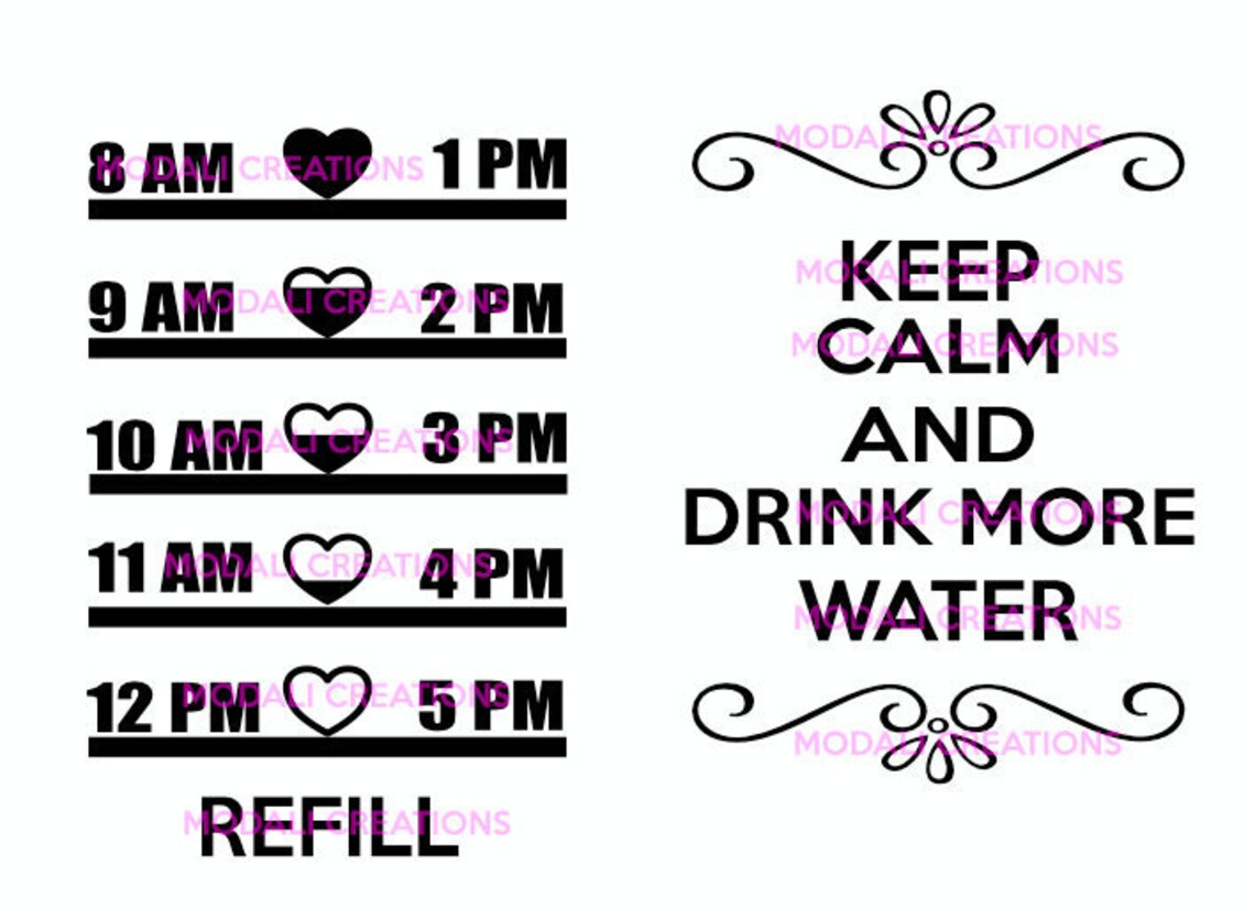 Keep Calm and Drink More Water With Hearts SVG File Only - Etsy