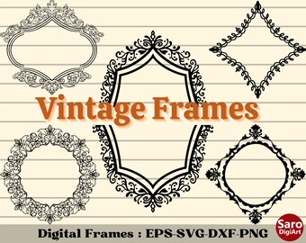 Frames, Label Frames SVG, Transparent Background, Label Svg, Vintage ...