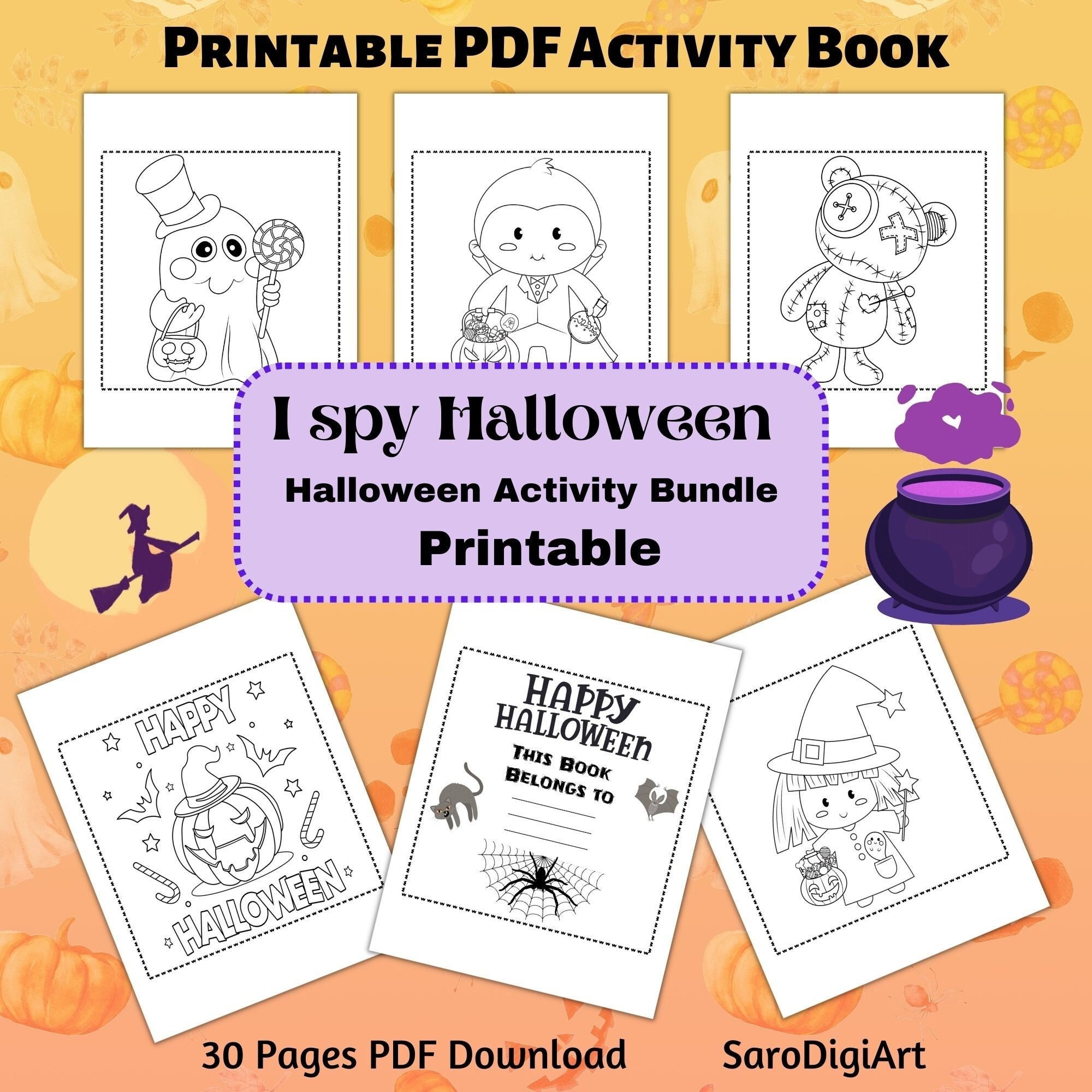 Halloween Games Activities Printable Halloween Coloring - Etsy