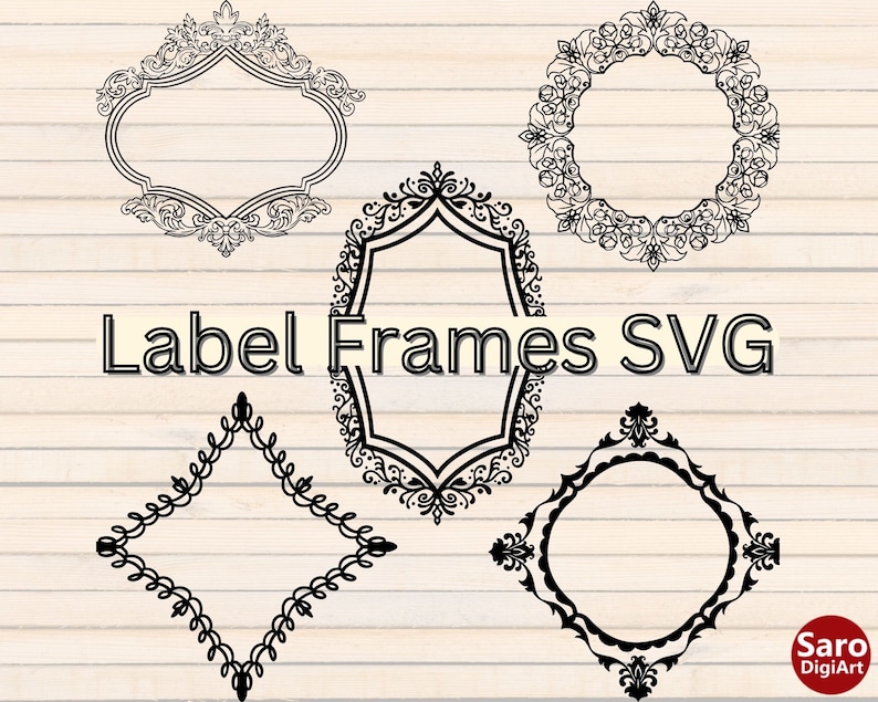 Vintage Label Frames, Label Frames SVG, Transparent Background, Label ...