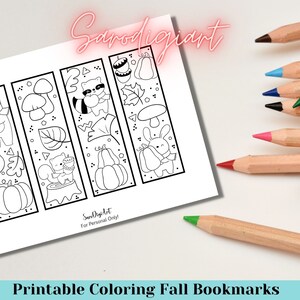 Printable Fall Color Your Own Bookmarks. for Classroom, Fall Party ...