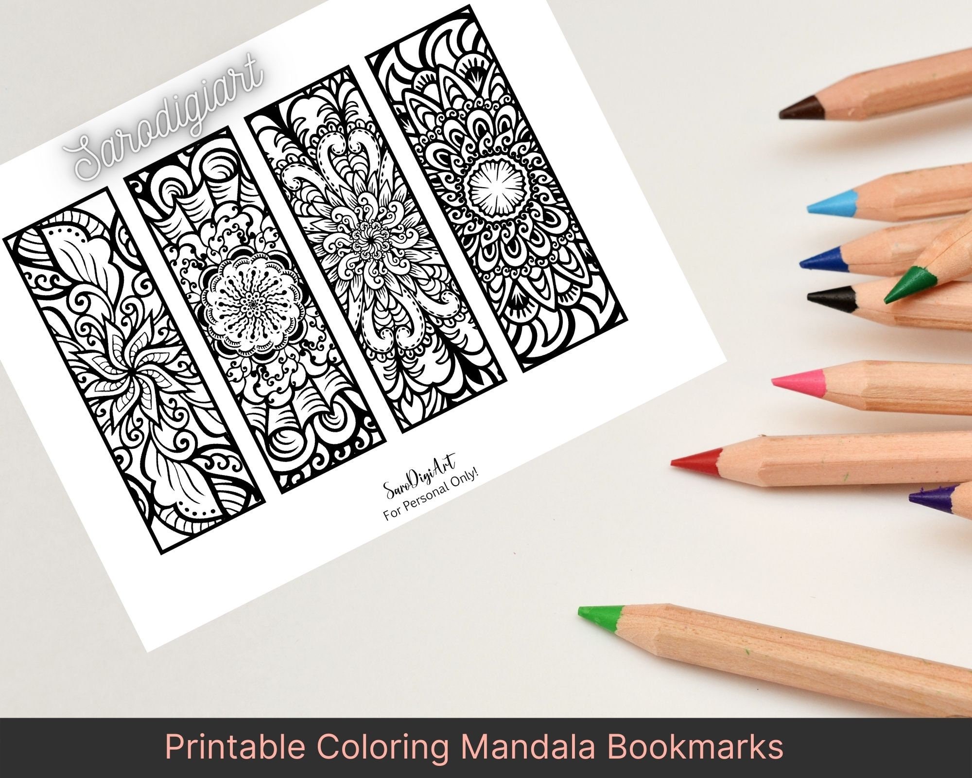 Mandala Coloring Bookmarks, Printable Coloring Pages for Kids, Teens ...