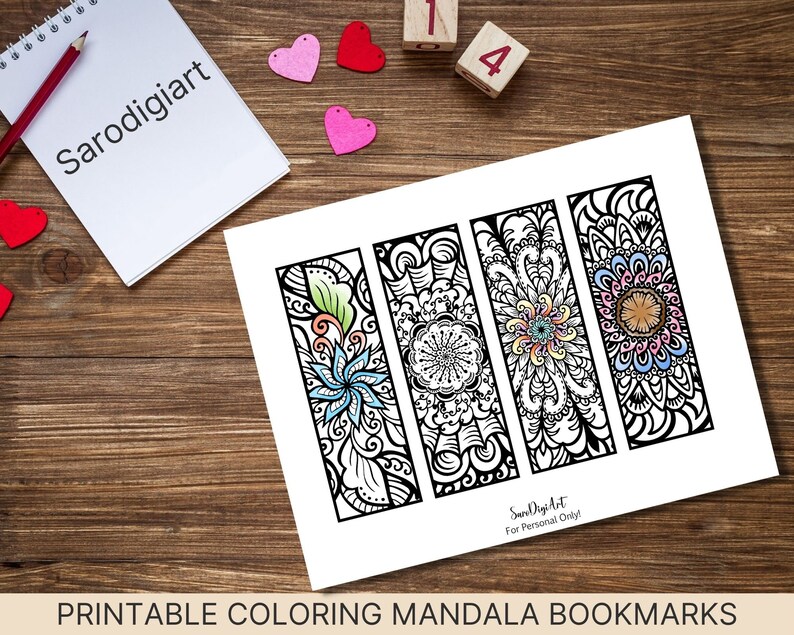 Mandala Coloring Bookmarks, Printable Coloring Pages for Kids, Teens ...