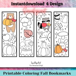 Printable Fall Color Your Own Bookmarks. for Classroom, Fall Party ...