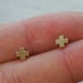 10K Solid Gold Tiny Plus Sign X Cross Stud Earrings Real Gold - TGE054 ...