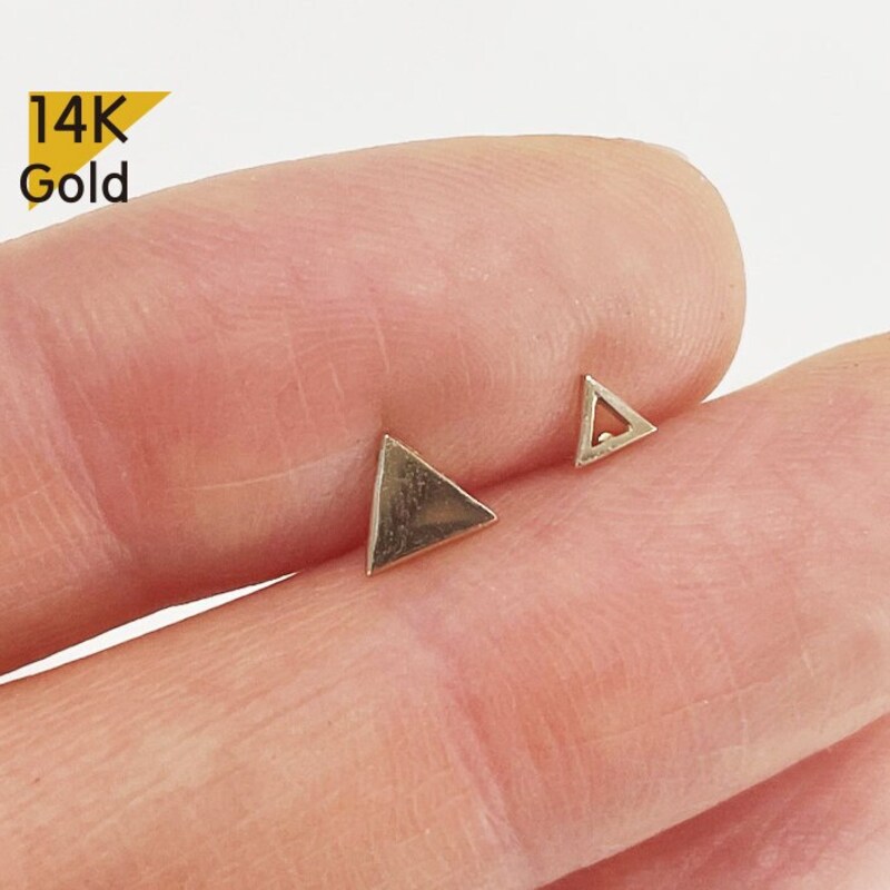 Gold Triangle Earrings - Etsy