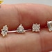 14K Solid Gold Marquise, Triangle, Rectangle, Square, Cubic Zirconia ...