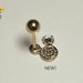 14K Solid Gold Mickey Mouse Barbell Piercing, 21G, 6mm Post, Tragus ...