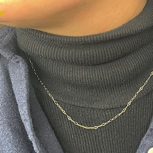 14K Solid Gold Necklace, Thin Chain, Lightweight Chain - Etsy