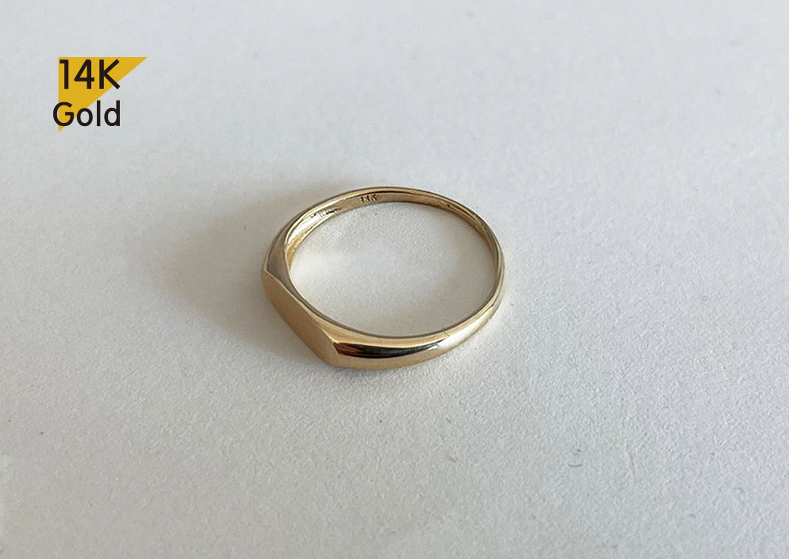 14K Gold Signet Ring Classic Ring Wedding Modern Oval Ring | Etsy