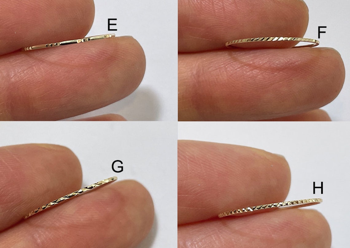 14K Gold Super Skinny Stacking Ring Thin Stacking Ring Super - Etsy