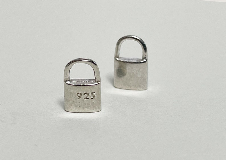 925 Sterling Silver Tiny Little Padlock Little Key Small - Etsy