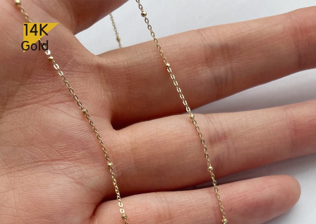 Holiday SALE Anklet Bracelet_14k Solid Gold Ball Cable for Anklet ...