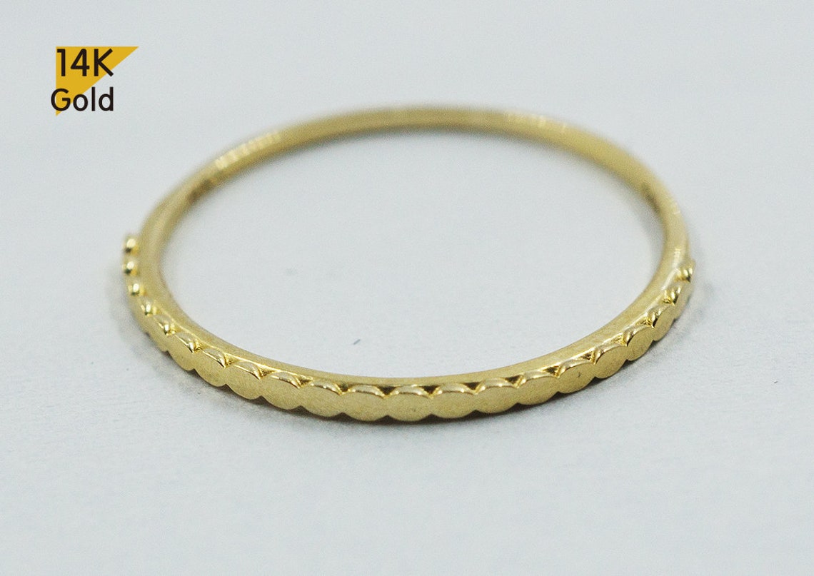 14K Solid Gold Ring Geometric Ring TGR102 | Etsy