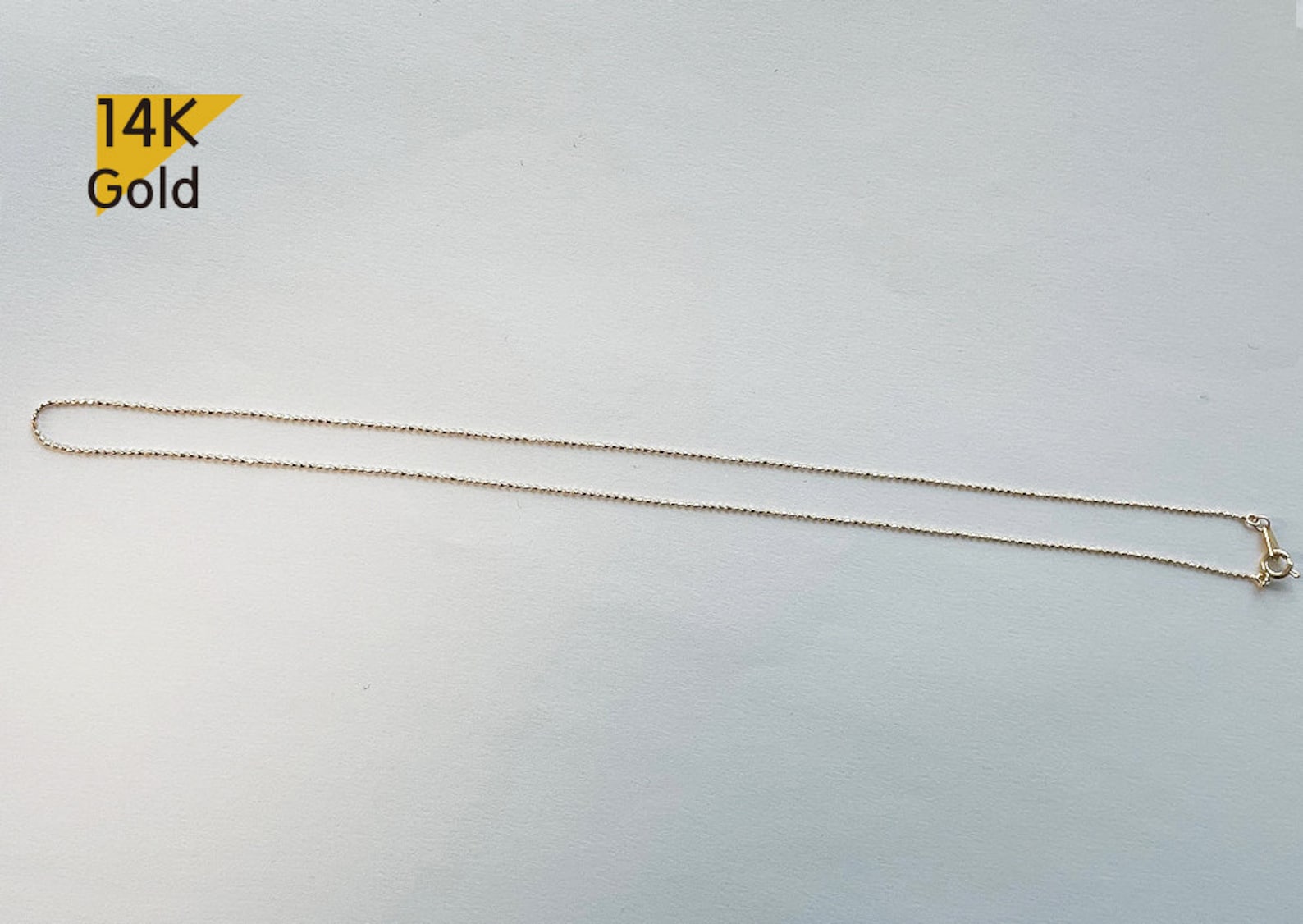 14K Solid Gold Thin Necklace Thin Chain | Etsy