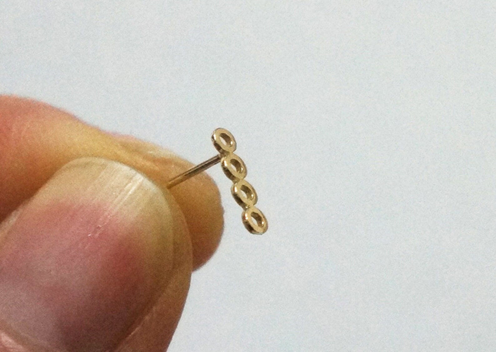 10K Solid Gold Tiny Geometric Circle in Line Stud Eearring Real Gold ...