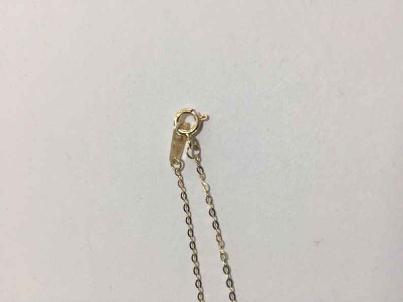 14K Solid Gold Necklace Thin Chain Tiny Thin Pendant 14K - Etsy