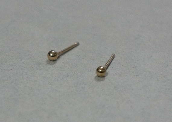 10K Solid Gold Tiny Ball 2.5mm TGE002 - Etsy