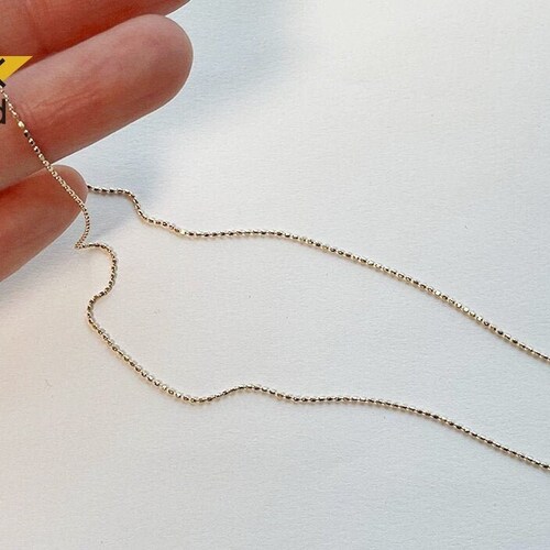14K Solid Gold Thin Necklace Thin Chain - Etsy