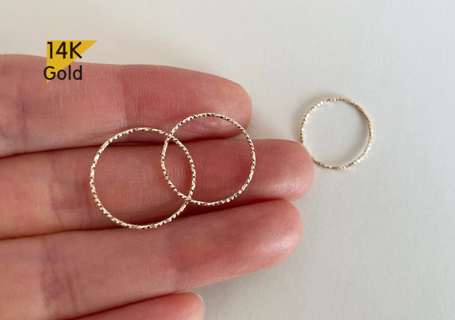 14K Solid Gold Super Thin Stacking Ring TGR202 - Etsy