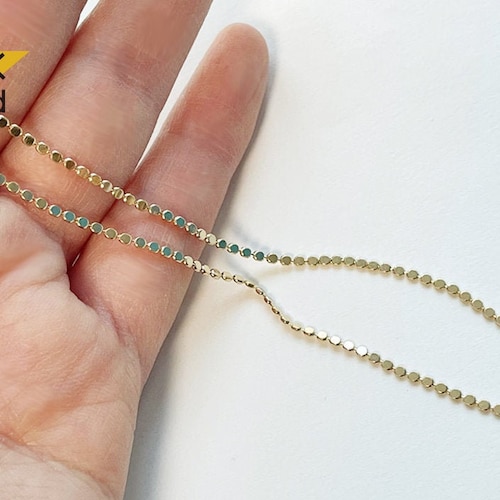 14K Solid Gold Thin Necklace Thin Chain - Etsy