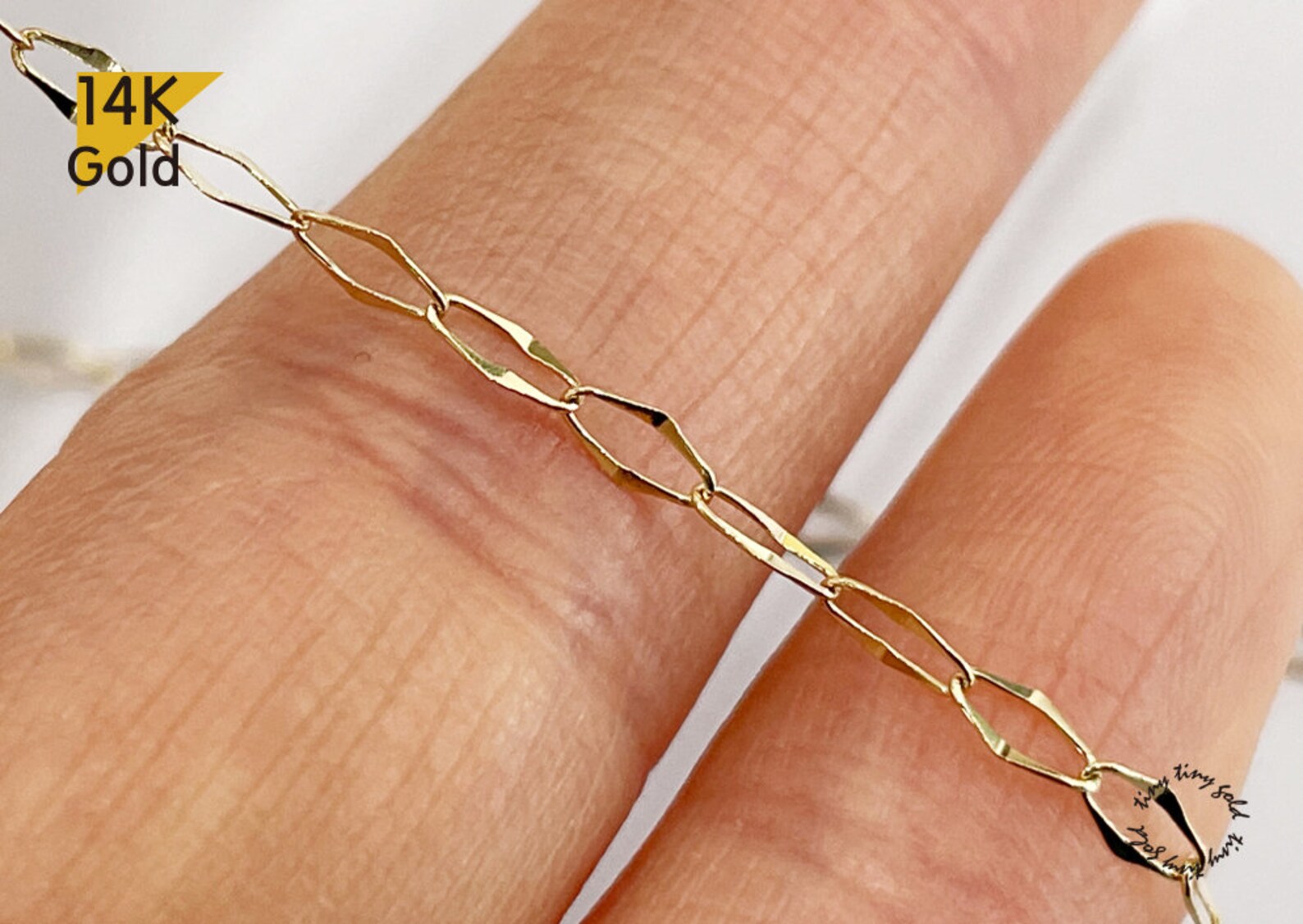 14K Solid Gold Necklace Thin Chain Lightweight Chain - Etsy