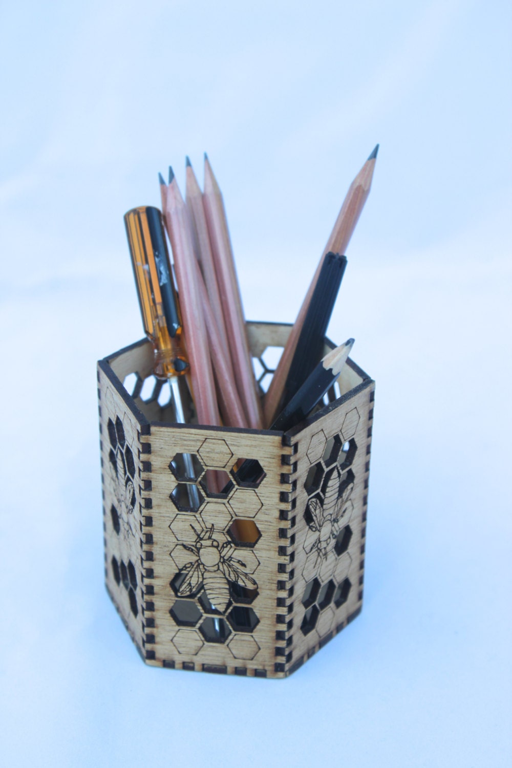 Bee Pot Golden Honeycomb Pot to Hold Your Pens and Pencils - Etsy