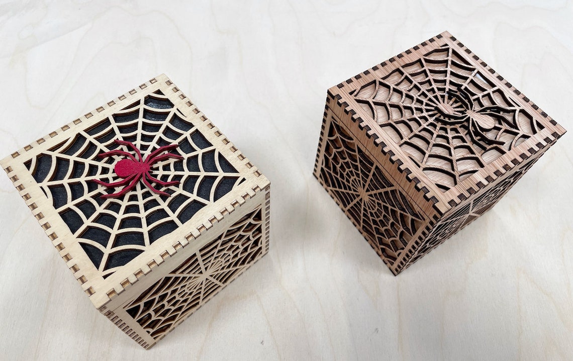 Digital DXF Download File HALLOWEEN SPIDER Box Self - Etsy