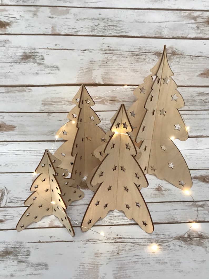 Digital DXF File 3 CHRISTMAS TREES Self Assembly Diy - Etsy
