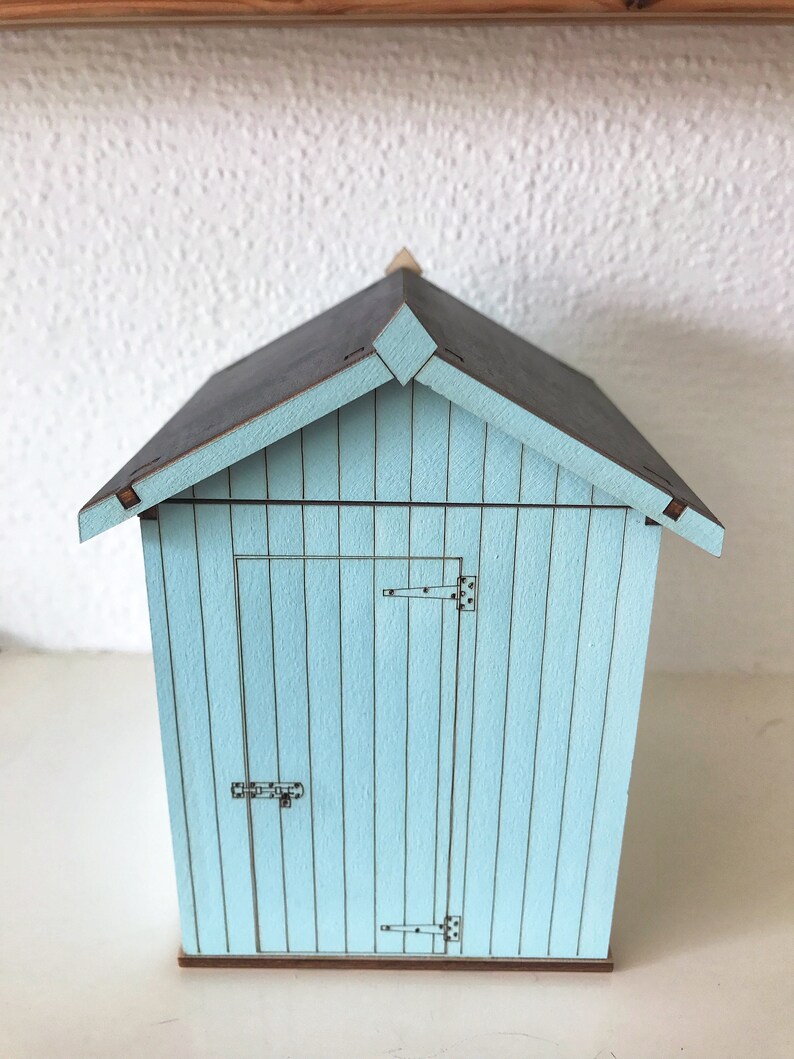 Beach Hut Boxes Lasercut Painted With Pastel Acrylic Lift | Etsy UK