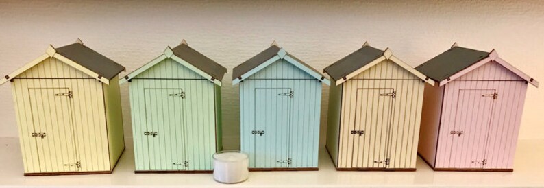 Beach Hut Boxes Lasercut Painted With Pastel Acrylic Lift | Etsy