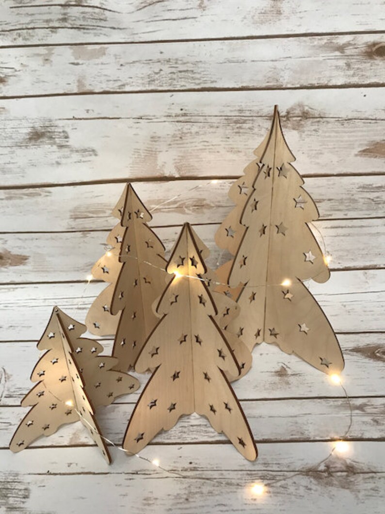 Digital DXF File 3 CHRISTMAS TREES Self Assembly Diy - Etsy