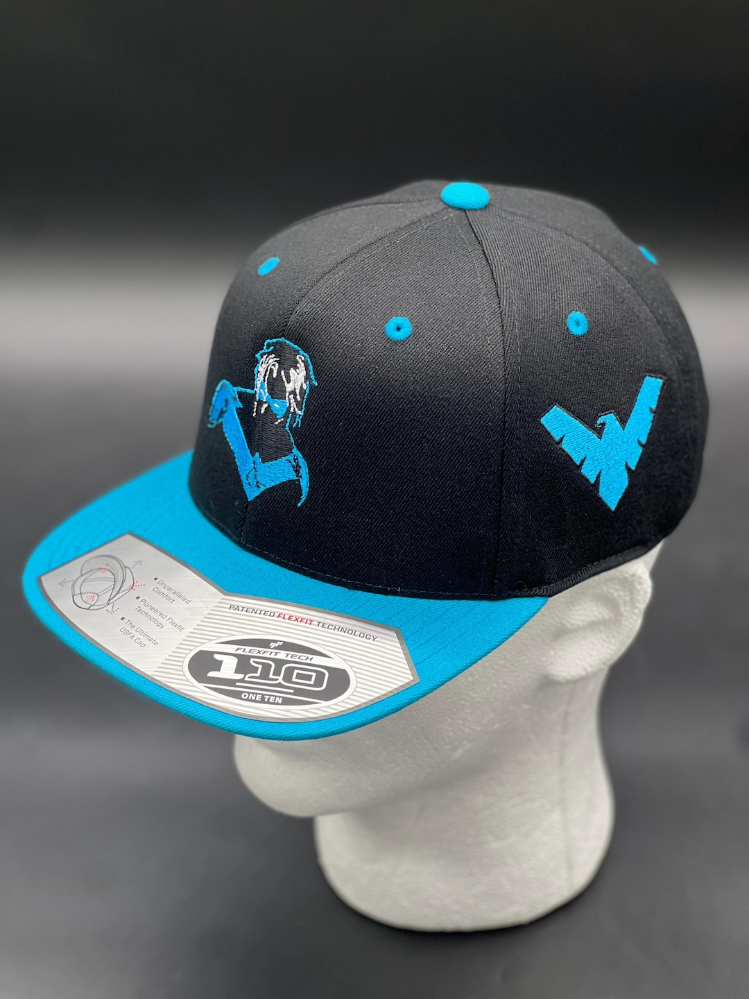 Nightwing Inspired Embroidered Snapback Hat | DC Comics Superhero ...