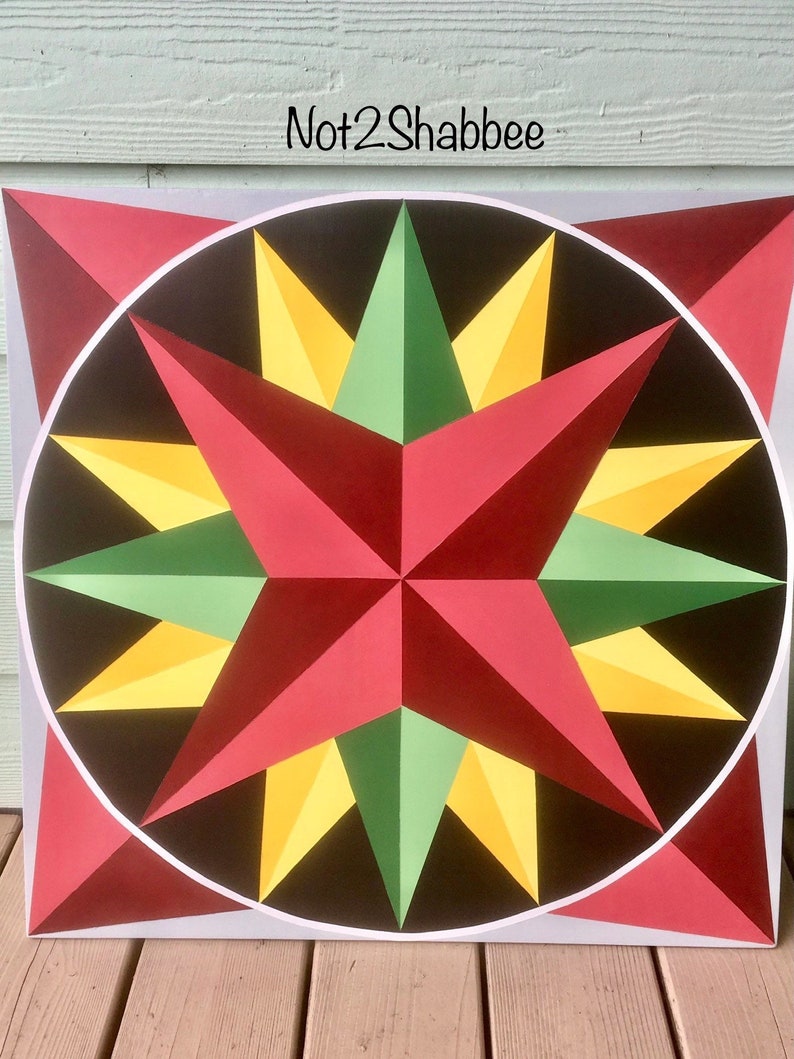 Hand Painted Mariners Compass Pattern Barn Quilt 24x 24 - Etsy