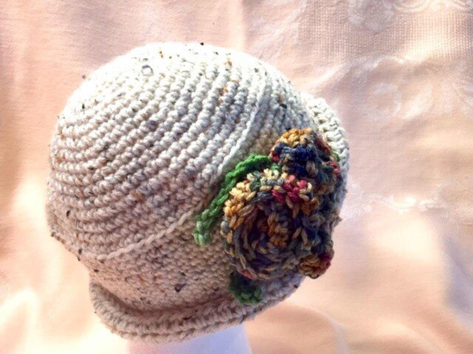 Women's Crocheted Flapper Style Hat With Brim and Flower - Etsy