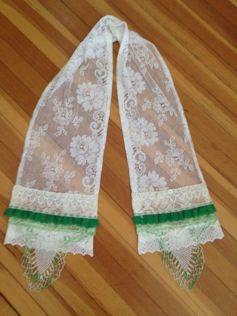 SALE Romantic Shabby Chic Lace Scarf Vintage Lace Scarf | Etsy