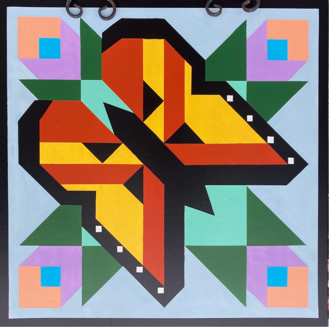 Hand Painted Made to Order Butterfly Barn Quilt 2' by X 2' Wood Barn ...