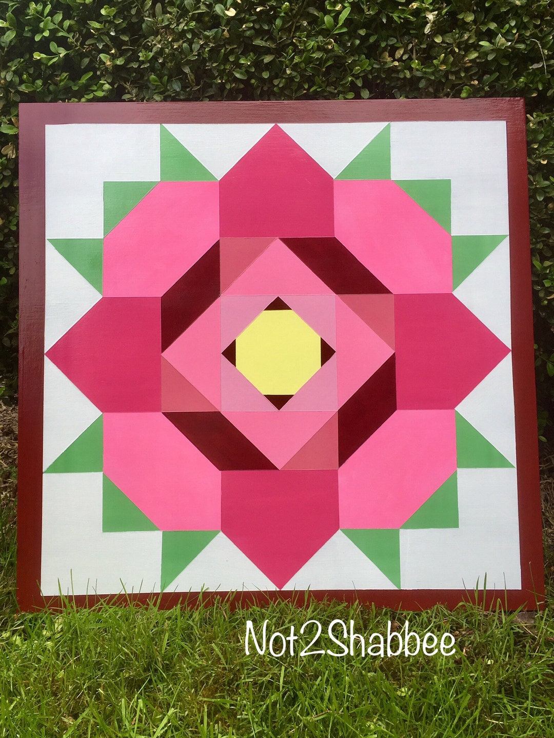 Not2shabbee Has Barn Quilts! Hand Painted Made to Order. Rose Pattern ...