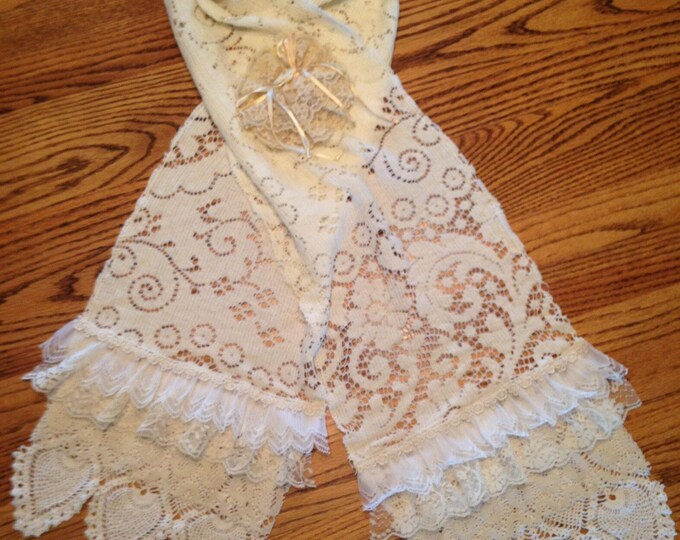 Romantic Shabby Chic Lace Scarf Original Not2shabbee Design - Etsy