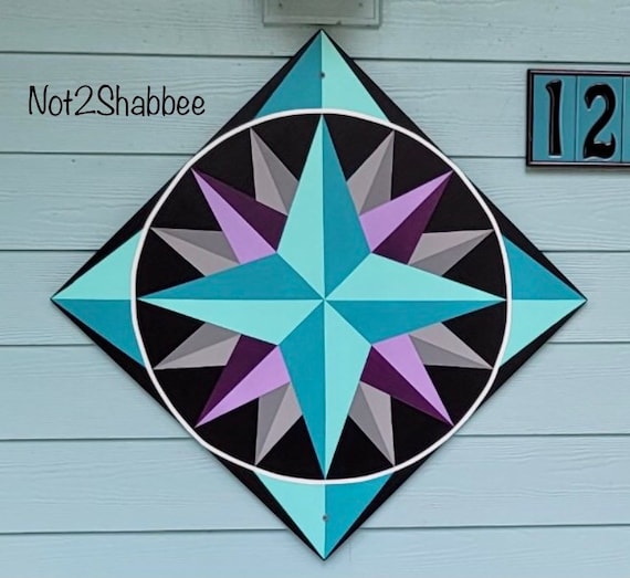 Hand Painted Mariners Compass Pattern Barn Quilt 24x 24 | Etsy