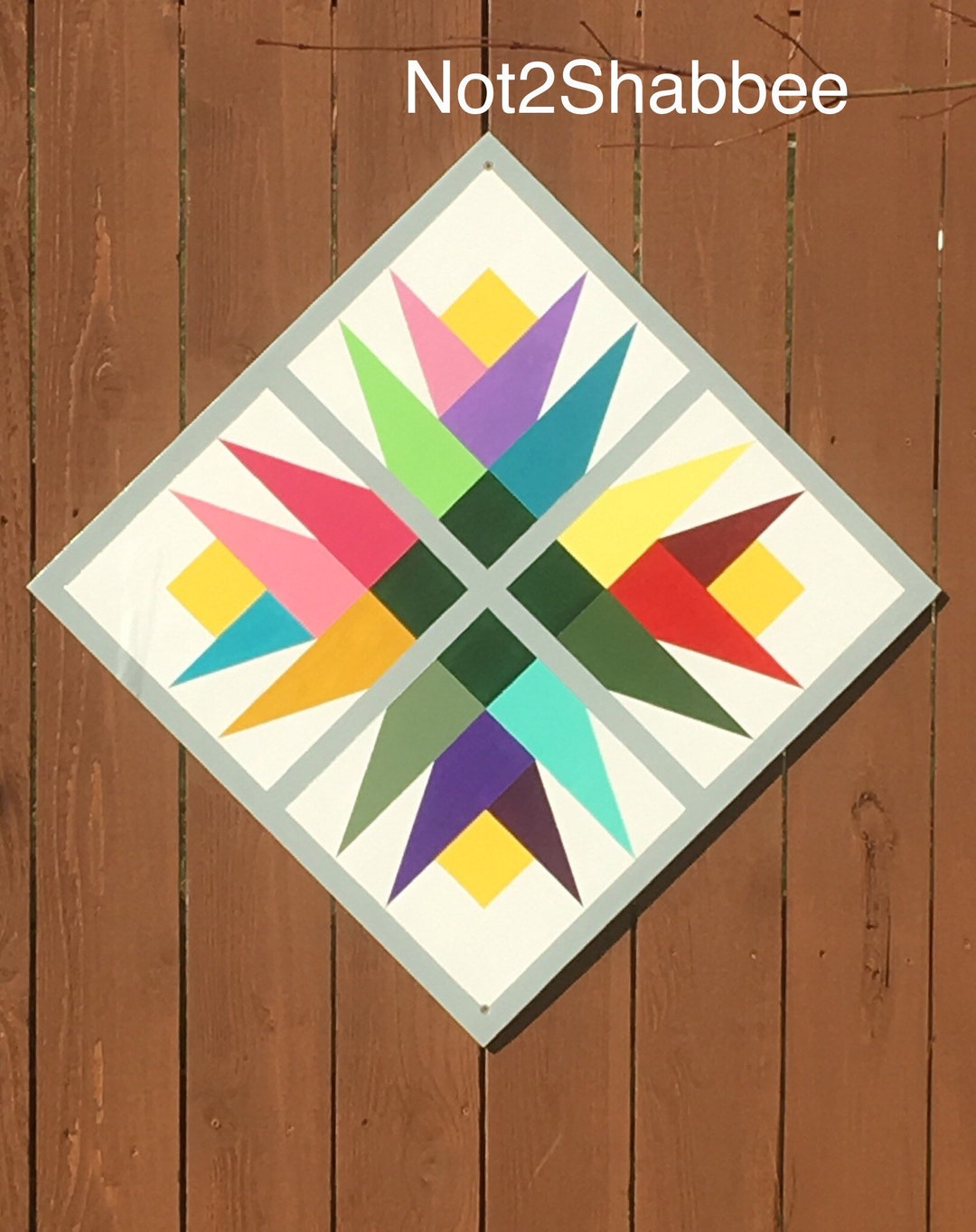 Hand Painted Flower Barn Quilt: 24" Outdoor Art - Etsy